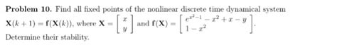 solved problem 10 find all fixed points of the nonlinear