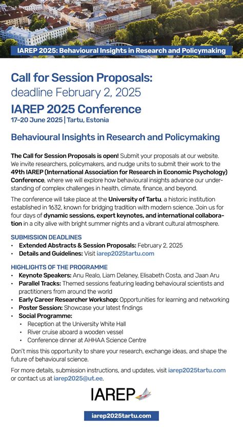 Iarep 2025 Behavioural Insights In Research And Policymaking Join Us For Four Days Of