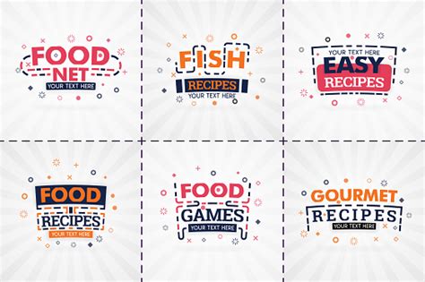 음식과 레시피 잡지를 위한 요리 책 세트 음식점 과 레스토랑에 대한 레스토랑 메뉴 제목 또는 배지 레시피 배너를 위한 미니멀한 디자인 0명에 대한 스톡 벡터 아트 및 기타