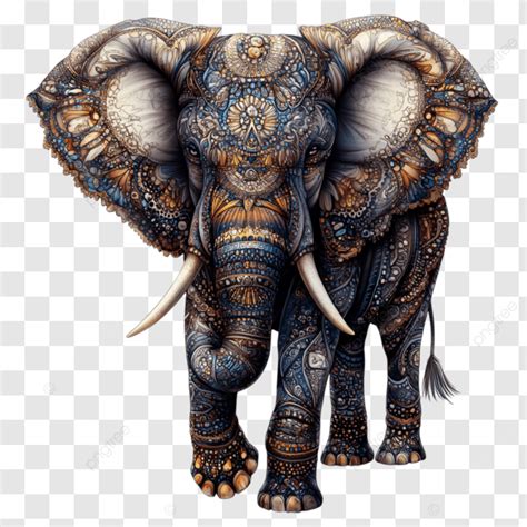 Elephant Decorated In Vibrant Bohemian Style Andala Elephant
