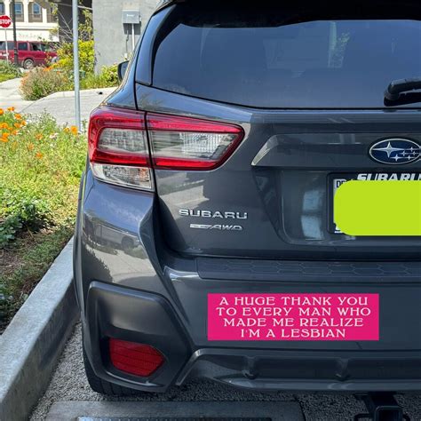 Funny Lesbian Queer Sapphic Pink Bumper Sticker For Pride Month T
