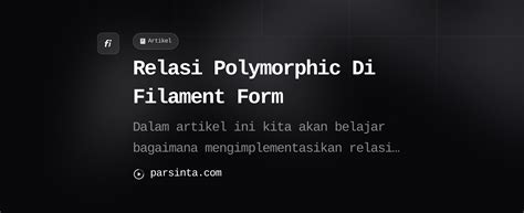Menangani Relasi Polymorphic Dalam Filament Form
