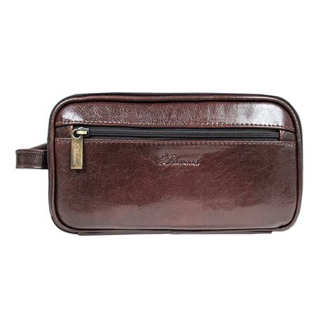 Чоловічий шкіряний несесер косметичка для подорожей Ashwood 2080 Cognak Коньячний Стильні