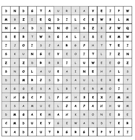 Arbeitsblatt David Und Saul Suchsel Mit 17 Versteckten Wörtern