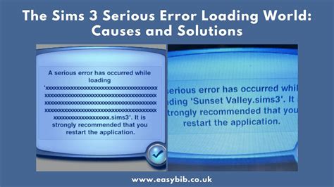 The Sims 3 Serious Error Loading World Causes And Solutions