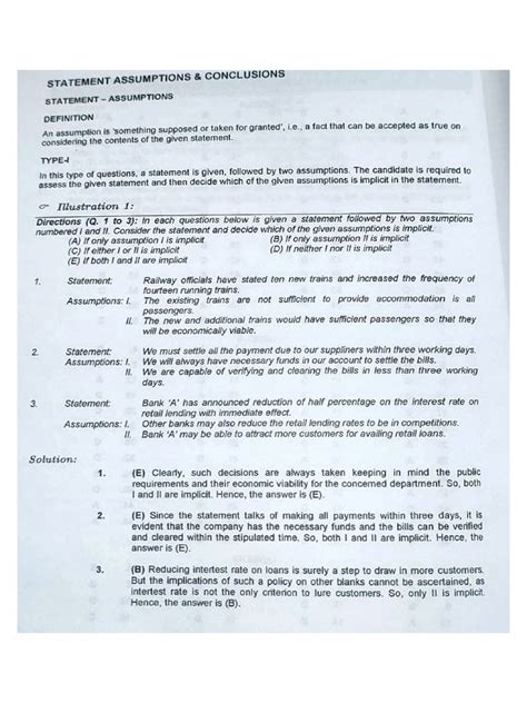 Statement Assumption And Conclusion Pdf