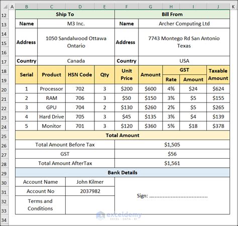 How To Make GST Export Invoice Format In Excel