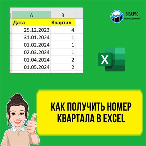 Как определить номер квартала в Excel из даты Урок по шагам Biba Pro Аналитика для бизнеса