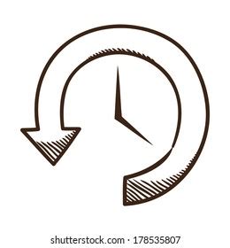 Clock Arrow Sketch Symbol Isolated On Stock Vector Royalty Free 178535807 Shutterstock