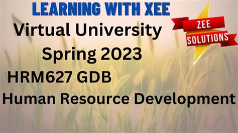 Hrm627 Gdb Spring 2023 Virtual University Of Pakistan Youtube