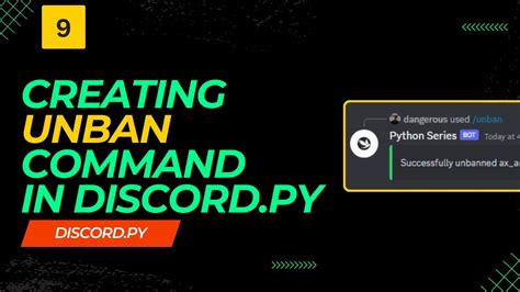 discord py creating an unban command in discord py youtube