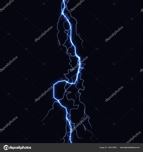 Lightning Flash Light Thunder Spark On Black Background Vector Spark