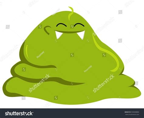 Huge Green Smiling Alien Blobs Jelly Stock Vector Royalty Free