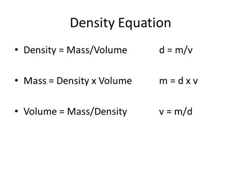 Formula For Density