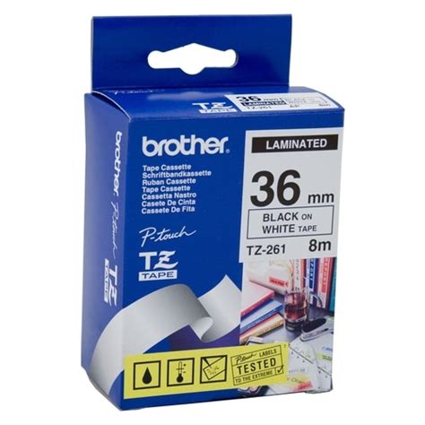 Brother TZE Labelling Tape Mm Width Black On White M Long TZE Impact