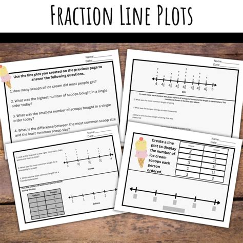 Fraction Line Plot Worksheets Interpret Data And Graphs By