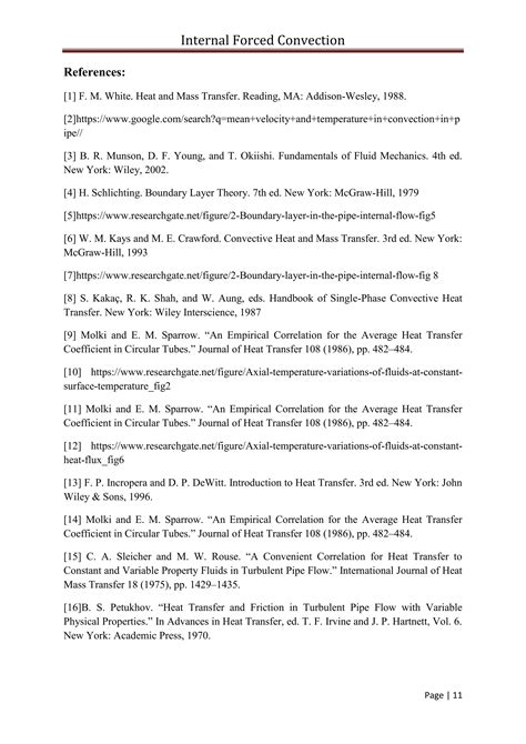 Internal Forced Convection Pdf Physics Science