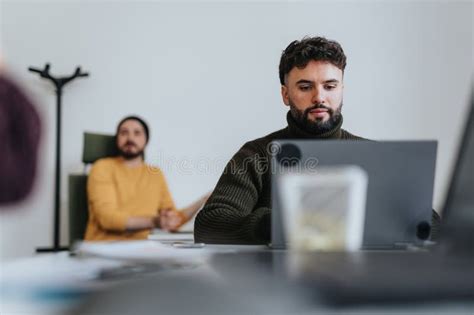 Collaborative Business Team Analyzing Statistics For Profit Growth Stock Image Image Of