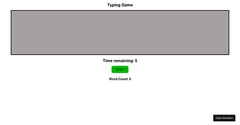 Typing Game Codesandbox