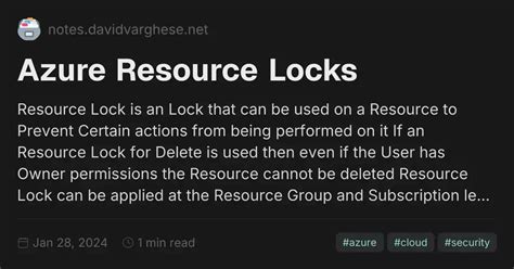 Azure Resource Locks