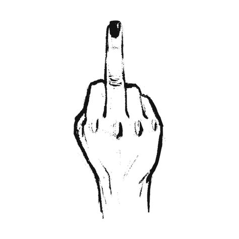 Premium Vector Middle Finger Of A Womans Hand Inappropriate Gesture Grunge Style Drawn Fuck