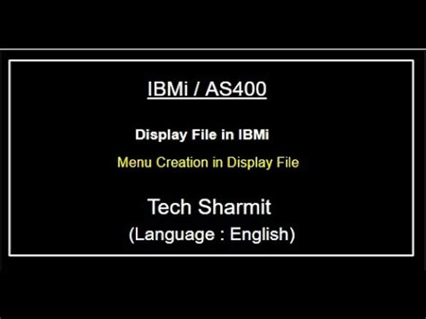 Menu Creation In Display File Rpgle Programming Tutorial As400