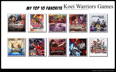 Top 10 Koei Warriors Games By Hirothegamingbunni On Deviantart
