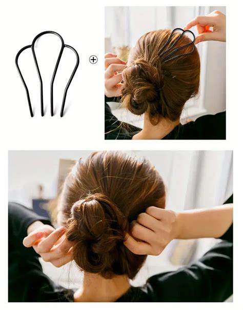Hair Insert Comb Messy Bun Hair Pin Metal Wave Shape Hair Temu