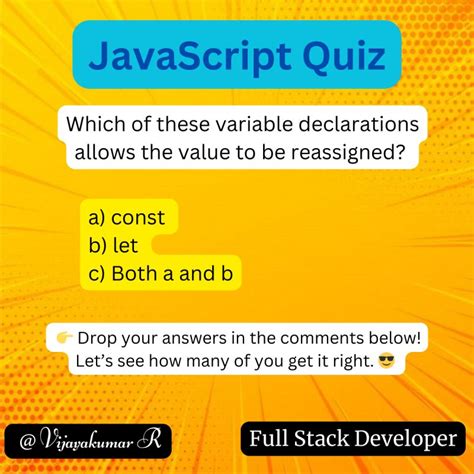 Javascript Fullstackdevelopment Codingquiz Webdevelopment Vijayakumar R
