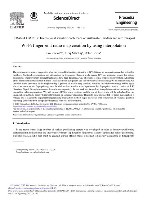 Pdf Wi Fi Fingerprint Radio Map Creation By Using Interpolation