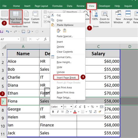 How To Insert Page Break In Excel Between Rows 5 Easy Ways Excel