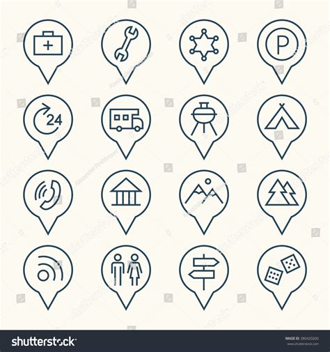 Map Pointers Icon Set vector de stock libre de regalías 380420260