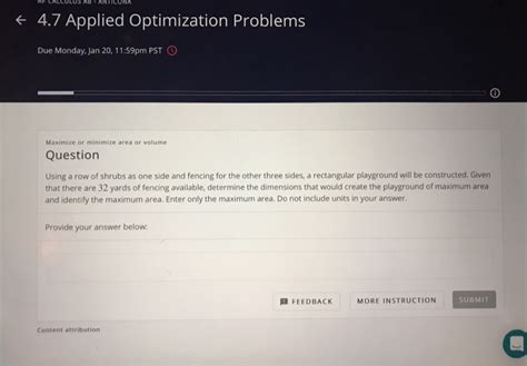 Solved Ap Calculus Ab Anticona € 47 Applied Optimization
