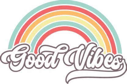 Good Vibes Retro Rainbow Design Summer Shirt Design Free Svg File