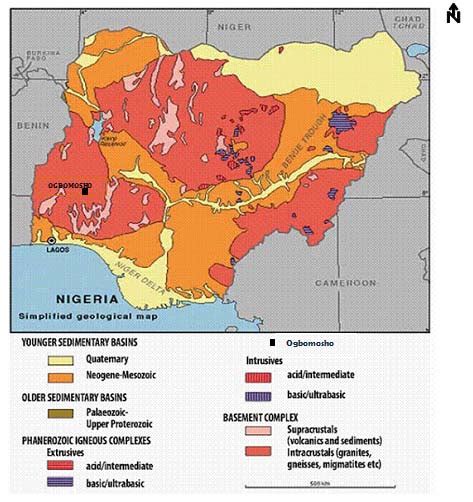 Geological Map Of Nigeria Showing The Location Of Ogbomoso Download
