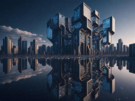 Premium Photo Fractal Futuristic Cubic City Ai Generated