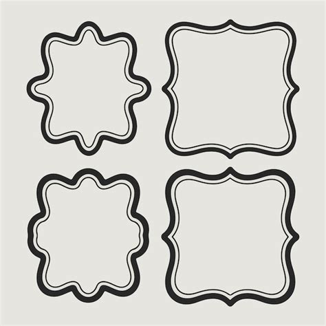 A Series Of Four Square Frames With A White Square On The Bottom Premium Ai Generated Vector