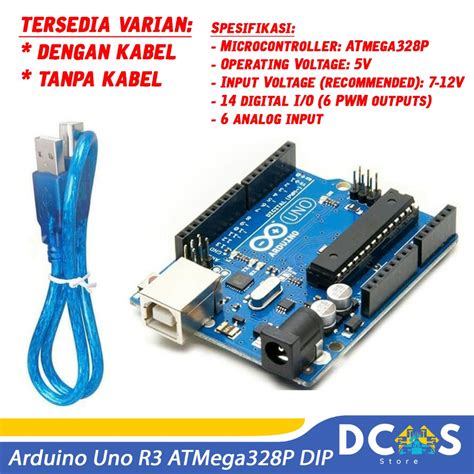 Jual Arduino Uno R3 Atmega328p Dip Atmega16u2 Kabel Usb Arduino Ide