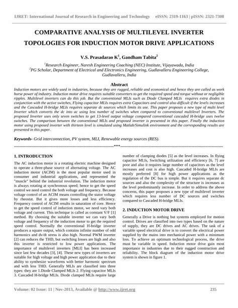 PDF Comparative Analysis Of Multilevel Inverter Topologies For