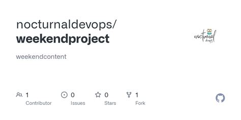 Github Nocturnaldevopsweekendproject Weekendcontent