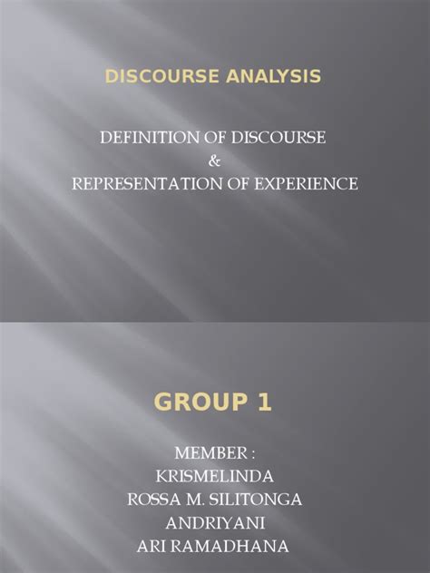 Discourse Analysis Pdf Semiotics Cognitive Science