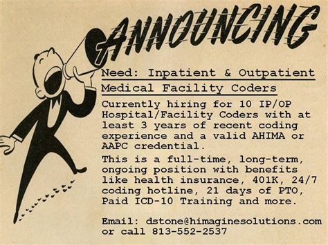 10 Inpatient And Outpatient Medical Facility Coders Ahima
