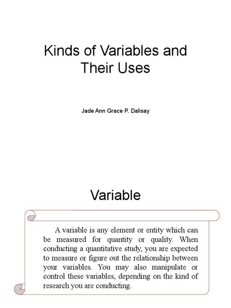 3 Kinds Of Variables And Their Uses Pdf Level Of Measurement Categorical Variable
