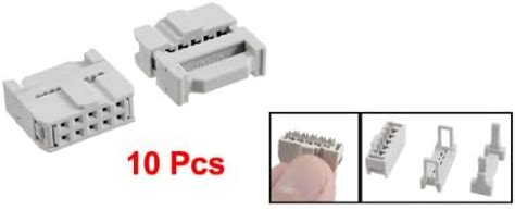Sourcingmap 10 Pcs 2 54mm Dual Row 10 Pin Female IDC Socket Connector Flat Cable Connector