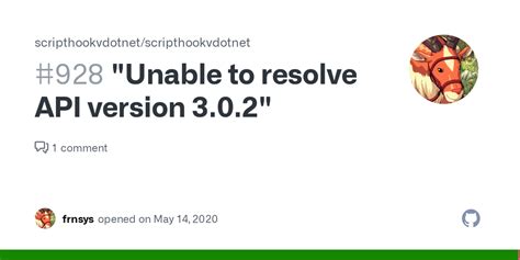 unable to resolve api version 3 0 2 · issue 928 · scripthookvdotnet