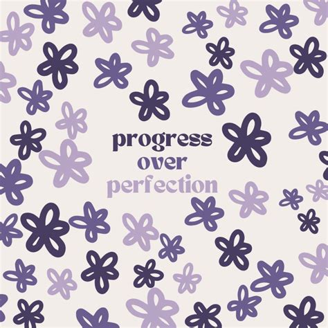 Motivational Qoute Progress Over Perfection Purple Wallpaper