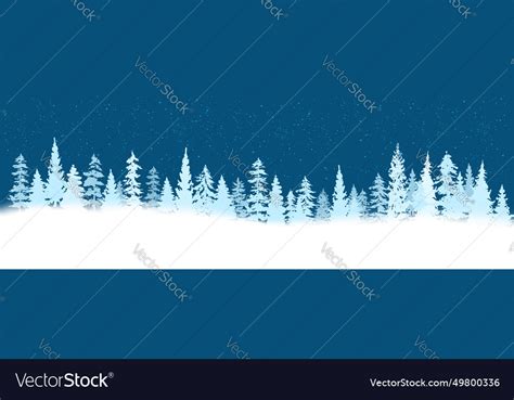 Night Winter Background With Pine Trees Royalty Free Vector