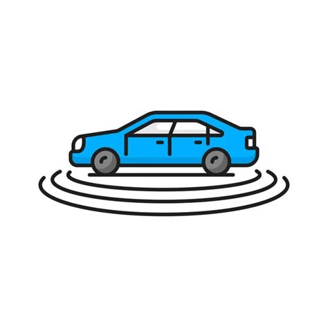 Self Driving Car Artificial Intelligence Driverless Vehicle Color Outline Icon Stock Vector By