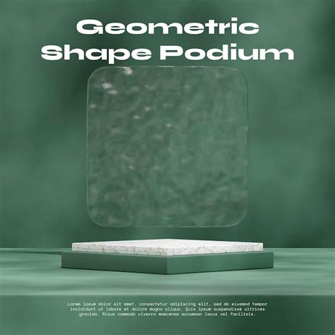 В квадратном белом мраморе и зеленом подиуме 3d визуализация шаблона сцены текстурированное