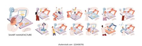 Smart Manufacture Automation Development Metaphor Innovative Stock Vector Royalty Free